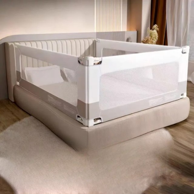 Bariera protectie pat copii, Empria, inaltime ajustabila, 148 cm - eMAG.ro